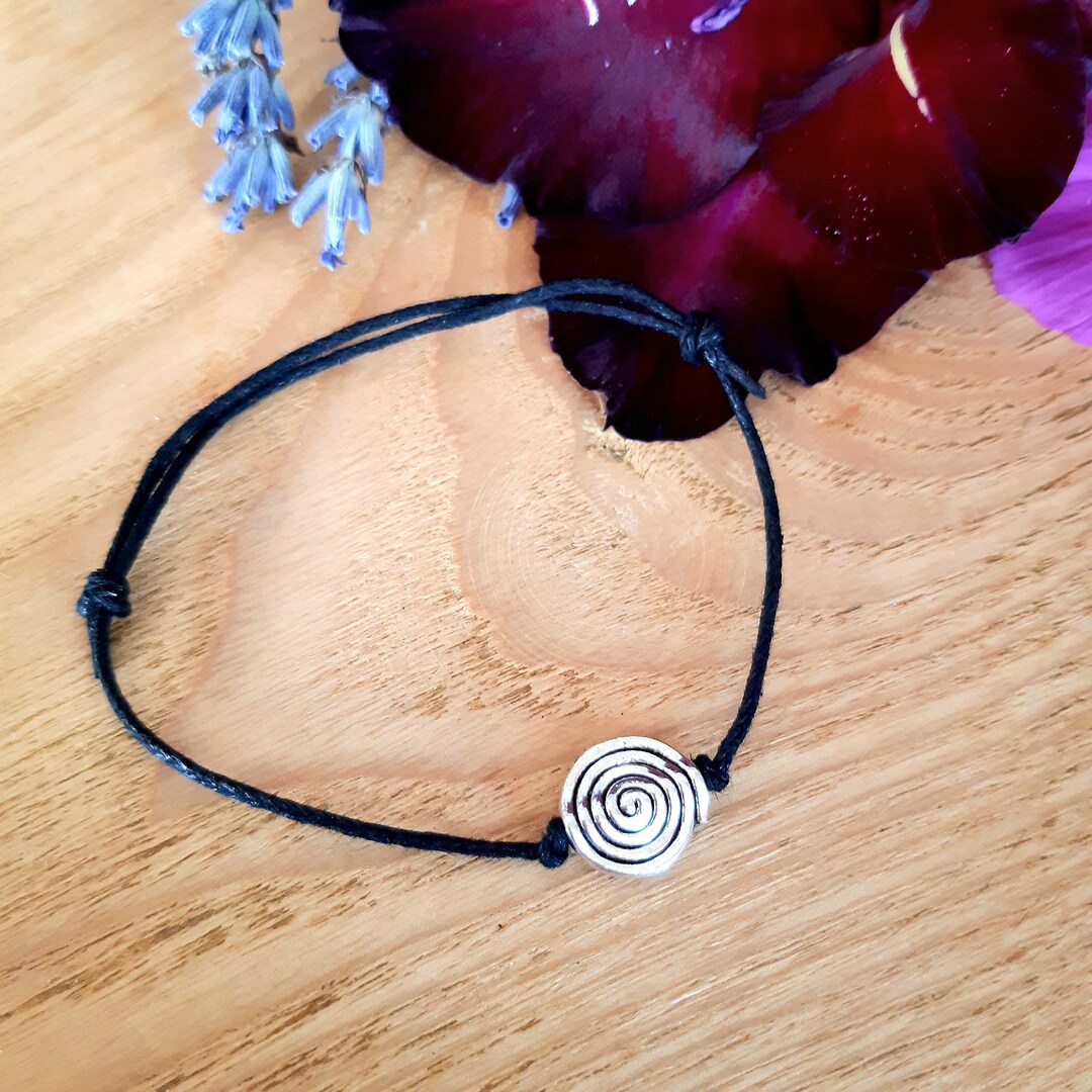 Silver Spiral Cord Bracelet, Circle of Life, Spiral of Life, Infinity ...
