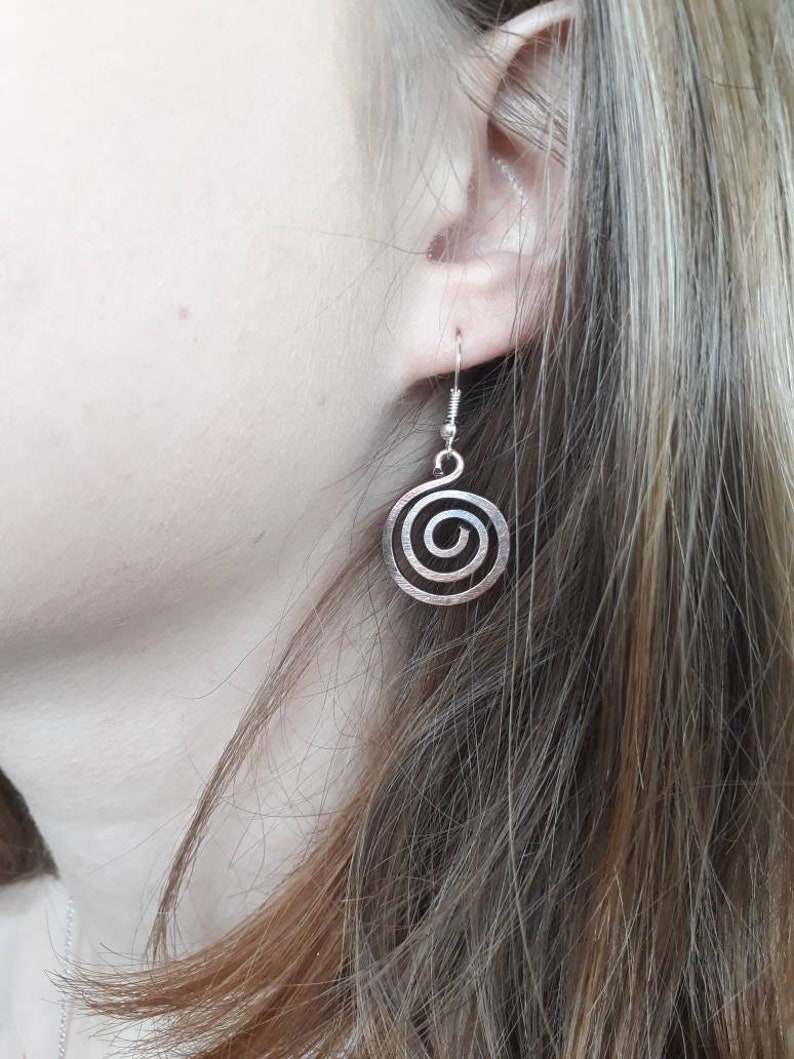 Spiral Copper Earrings, Celtic, Druid, Viking, Wicca Jewellery ...