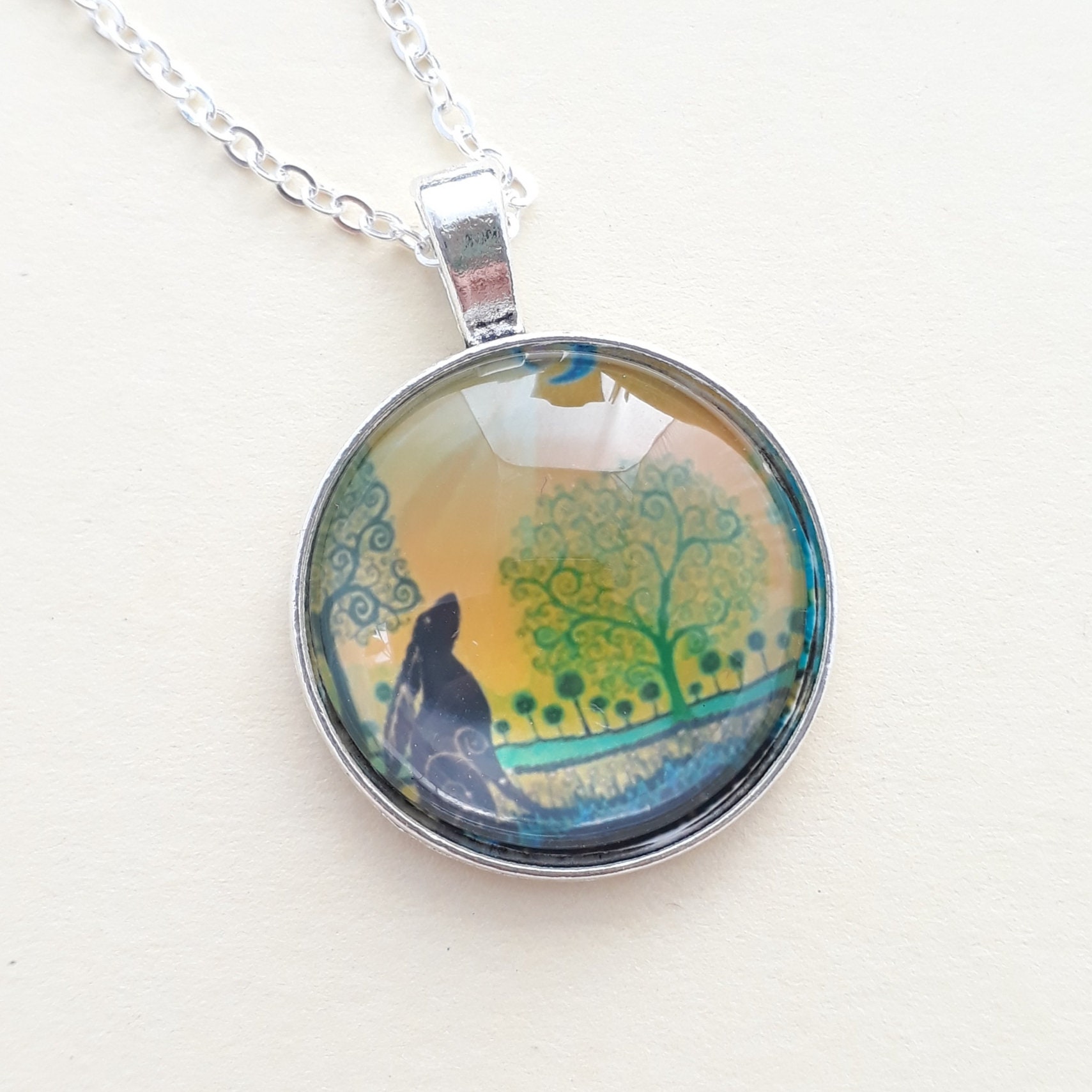 Hare Key Ring, Hare Charm Pendant, Moon Gazing Hare, Animal Jewellery ...