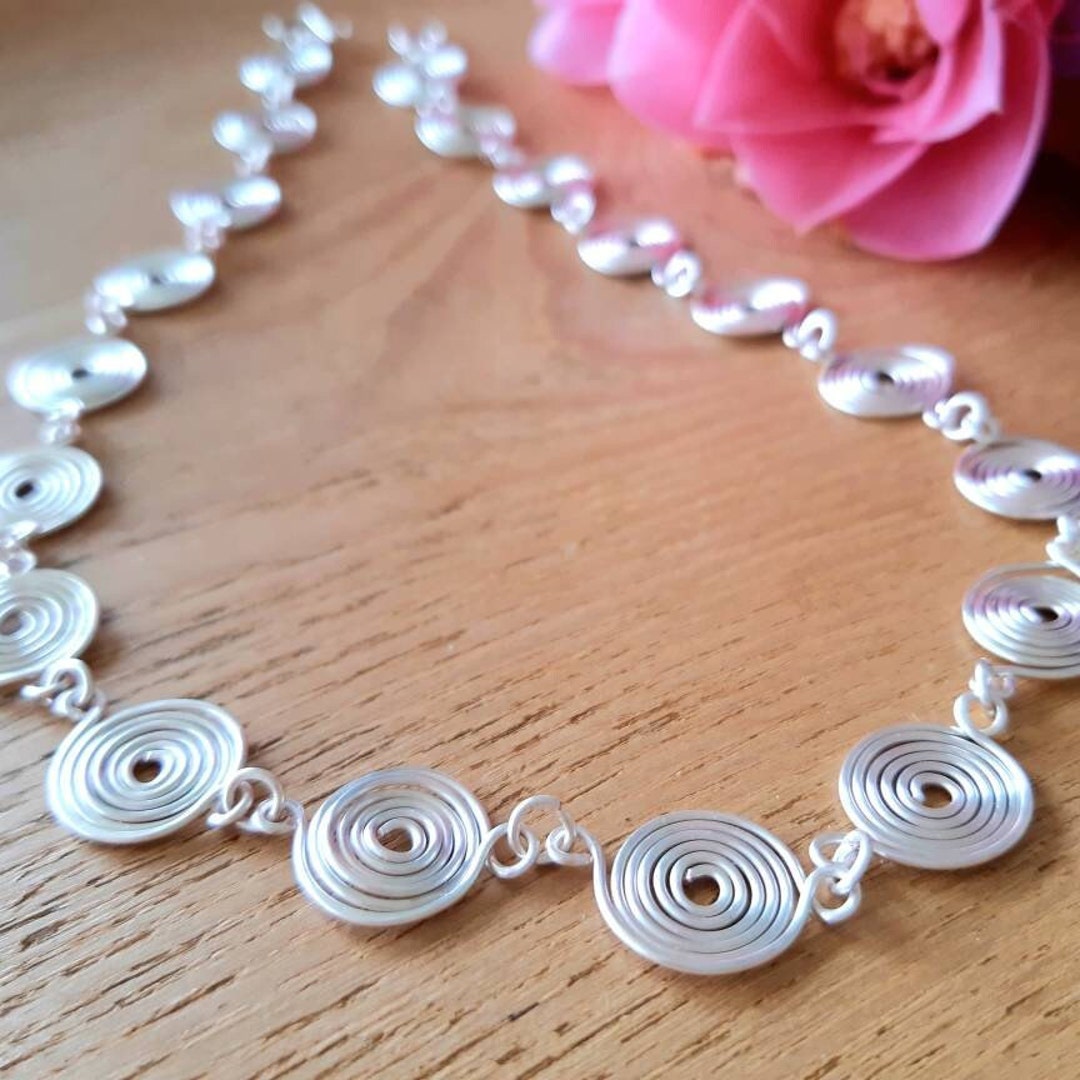 Greek Silver Spiral Alice Necklaces, Anniversary Gifts for Women - Etsy UK