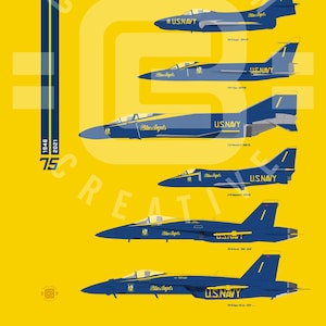 Blue Angels Chronology 75th Lithograph Print - Etsy