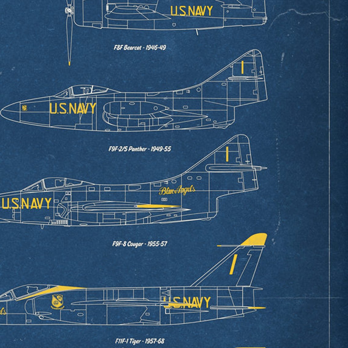 Blue Angels Chronology 70th Print - Blue Print - Limited Edition - Etsy