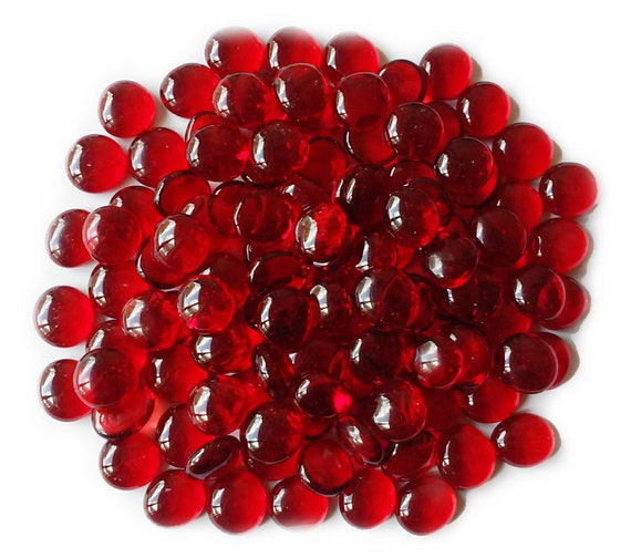 100 Scarlet Red Med Glass Gems Stones Mosaic Pebbles - Etsy
