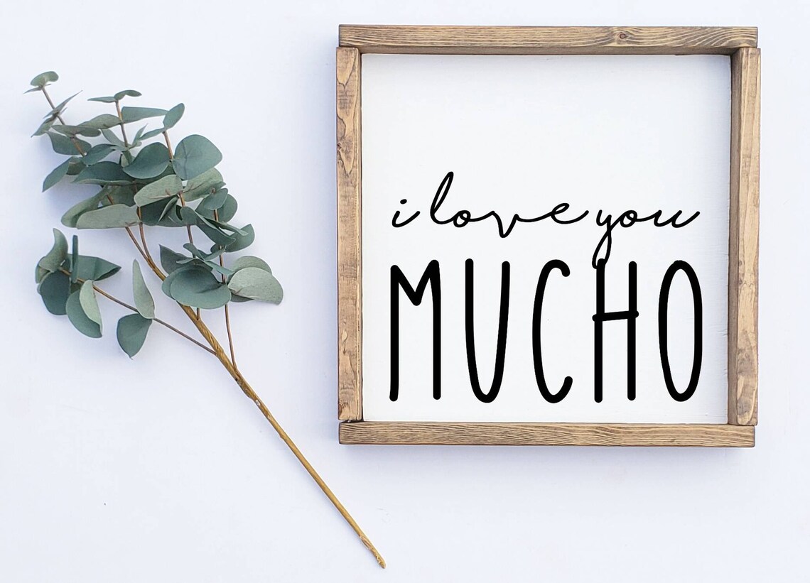I Love You Mucho Wood Sign Wall Art Farmhouse Framed - Etsy