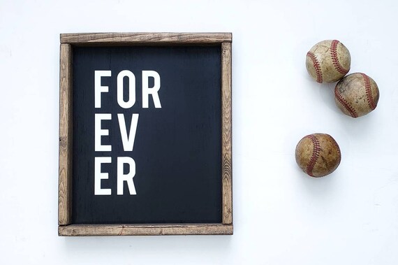 Forever Sign Baseball Wood Sign Farmhouse Framed Sign - Etsy