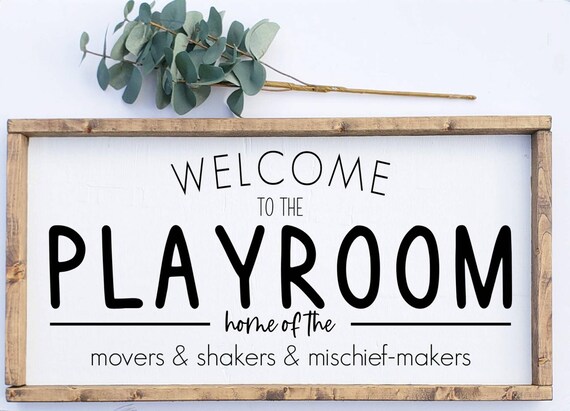Playroom Sign Wood Sign Wall Art Kids Decor farmhouse | Etsy