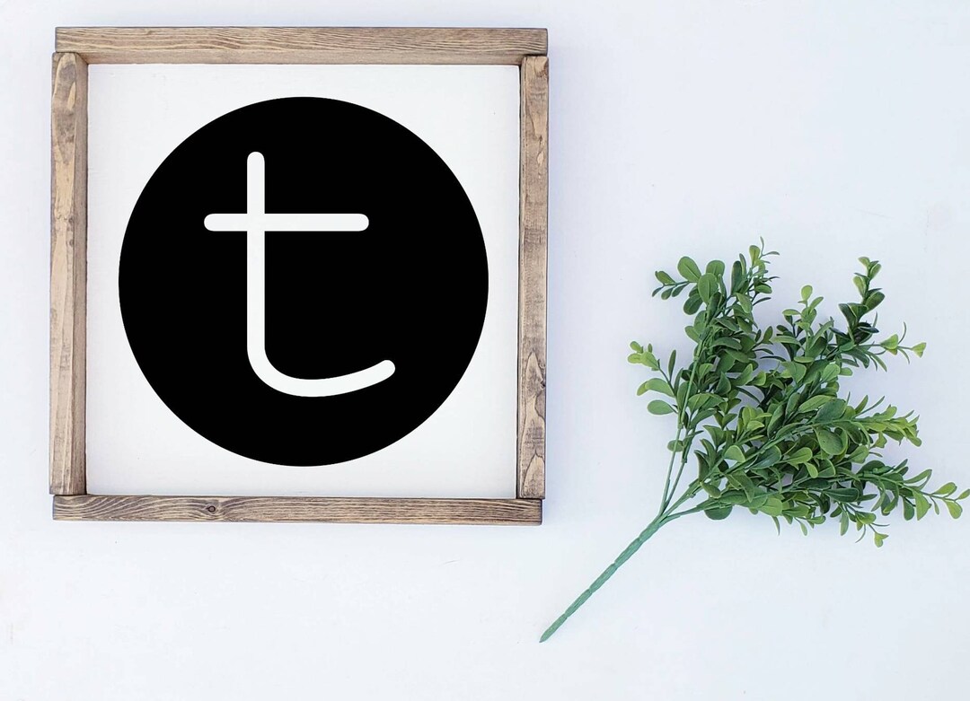 Initial Sign Farmhouse Framed Sign Wood Sign Wall Art Home Decor ...