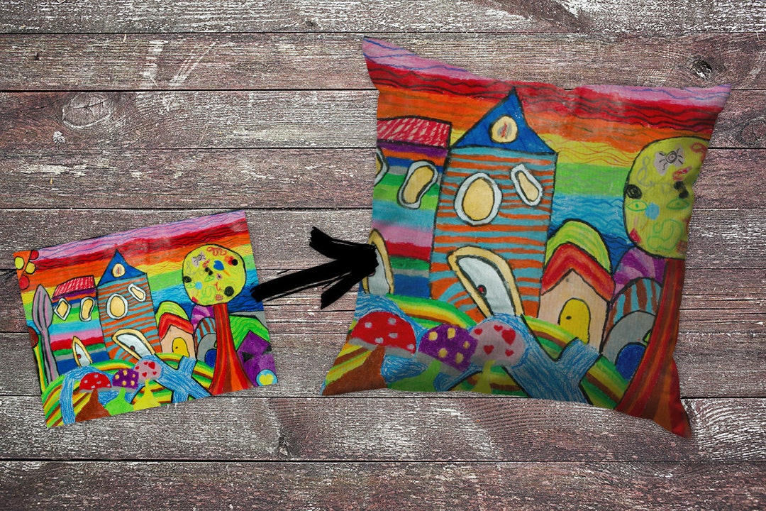 Custom Cushion From Your Kid's Drawing Design Your - Etsy