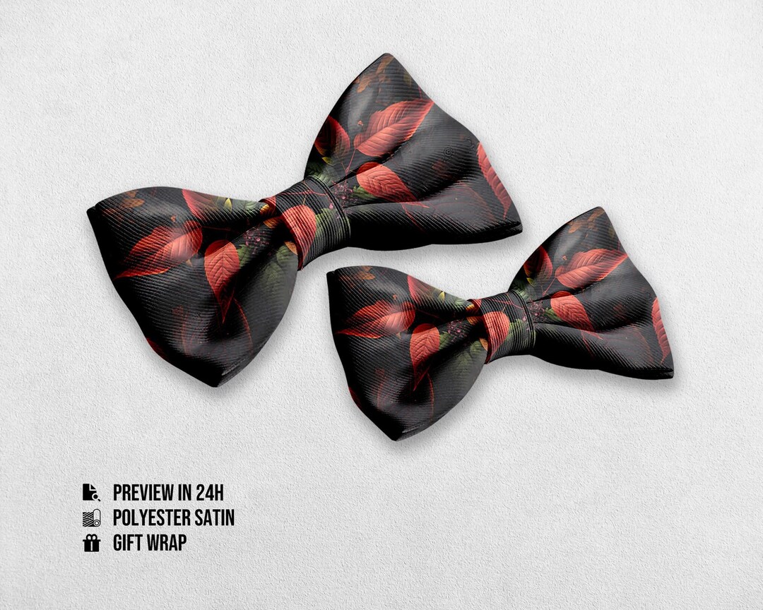 Father & Son Matching Custom Fullprint Bow Tie From Your Photo Drawing ...