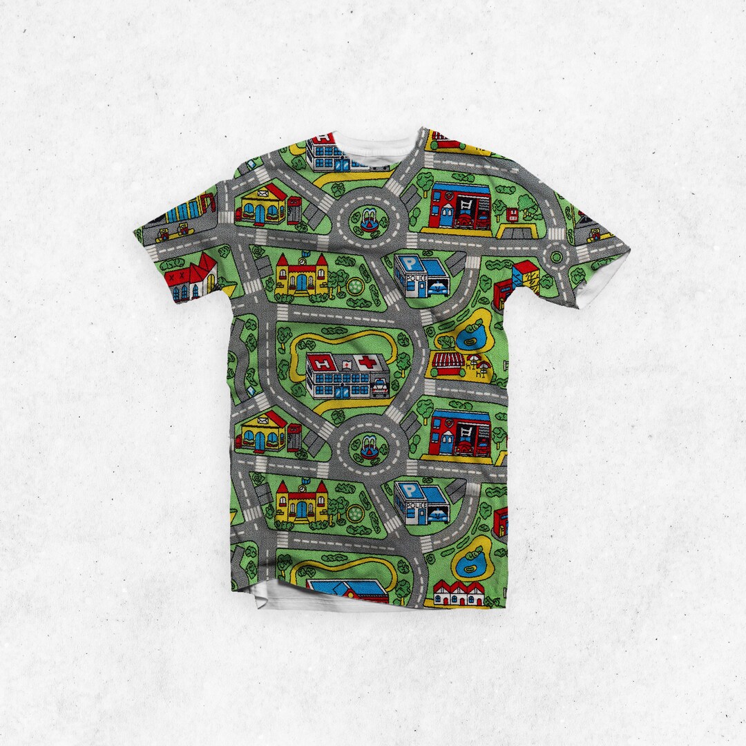 Track Carpet Nostalgia Play Rug Road Shirt Funny Roads Childhood Cars ...