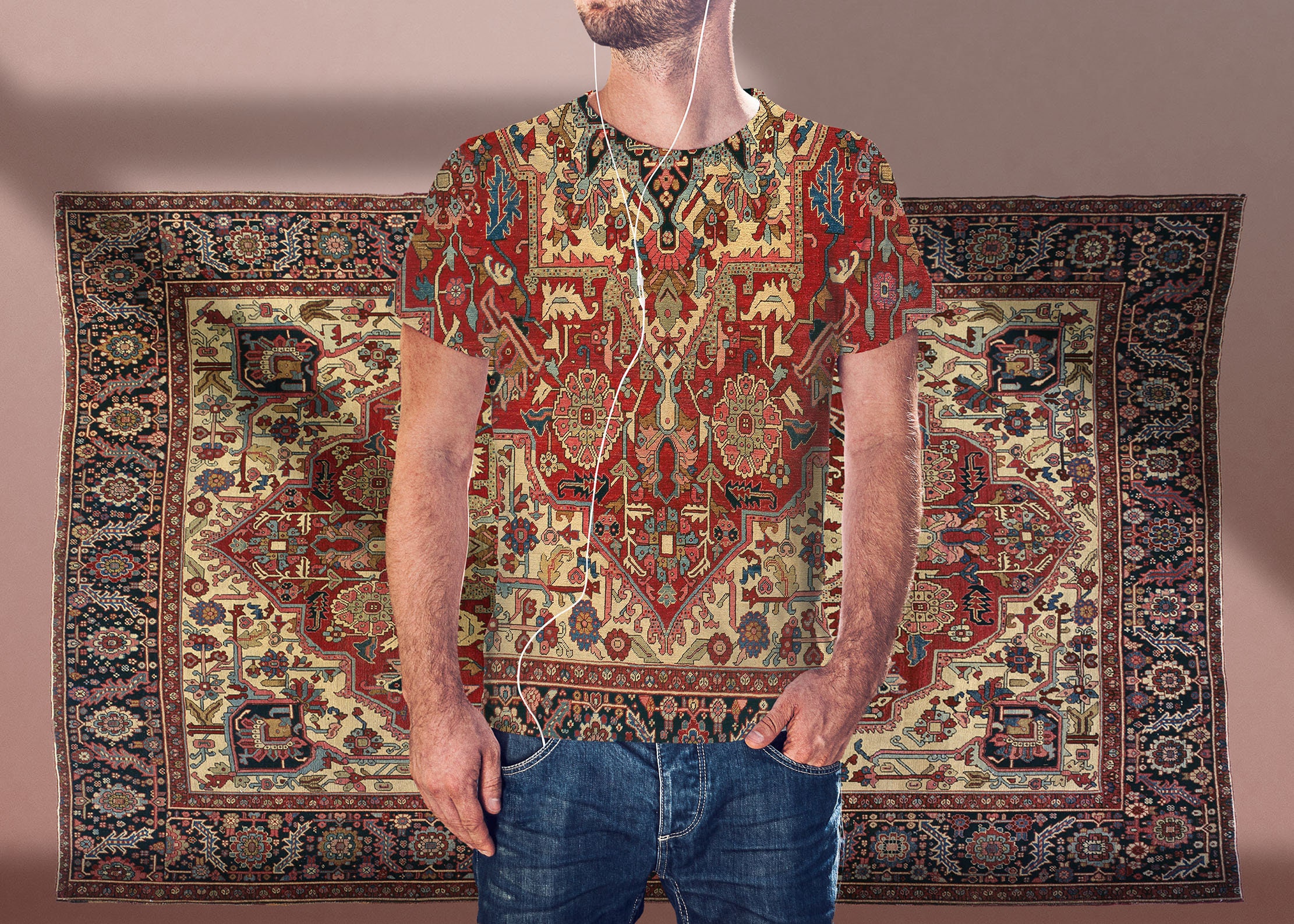 Russian Carpet T-shirt - Fullprint Allover Print - Persian Rug Shirt ...