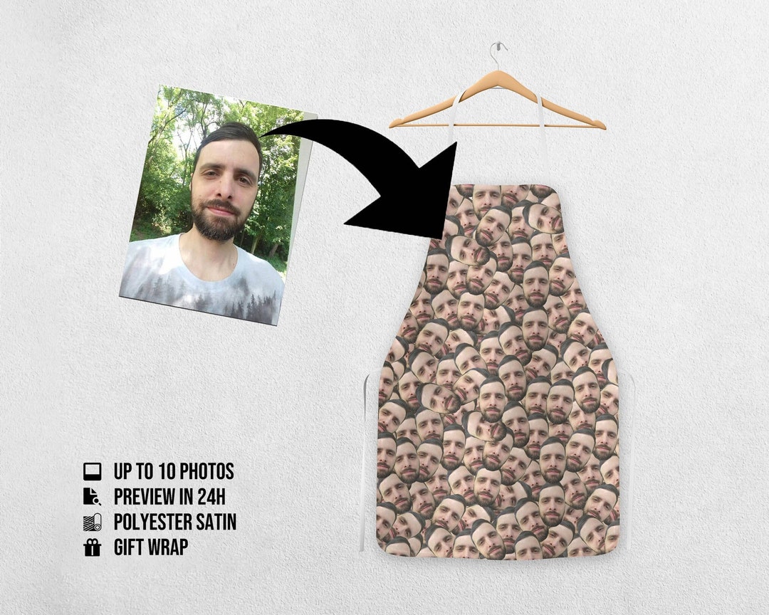 Custom Faces Kitchen Apron From Your Photo - Design Fullprint Apron ...