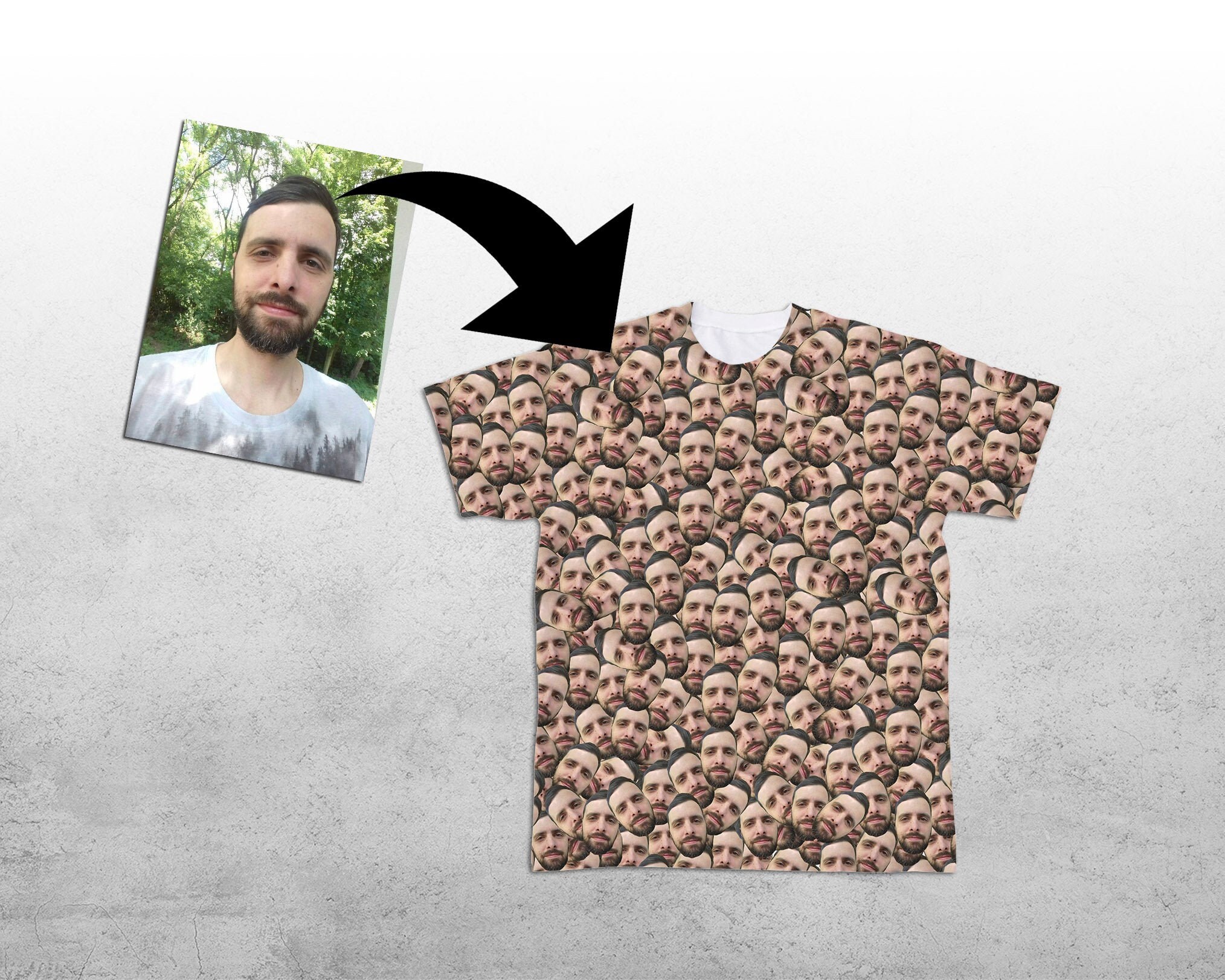 Custom Faces Tshirt From Your Photo Design Your Fullprint | Etsy