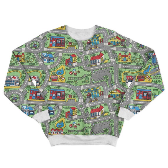 Track Carpet Nostalgia Play Rug Road Sweatshirt Funny Roads - Etsy