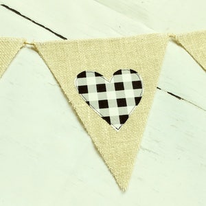 Valentine's Day Banner Heart Banner Buffalo Check Heart - Etsy