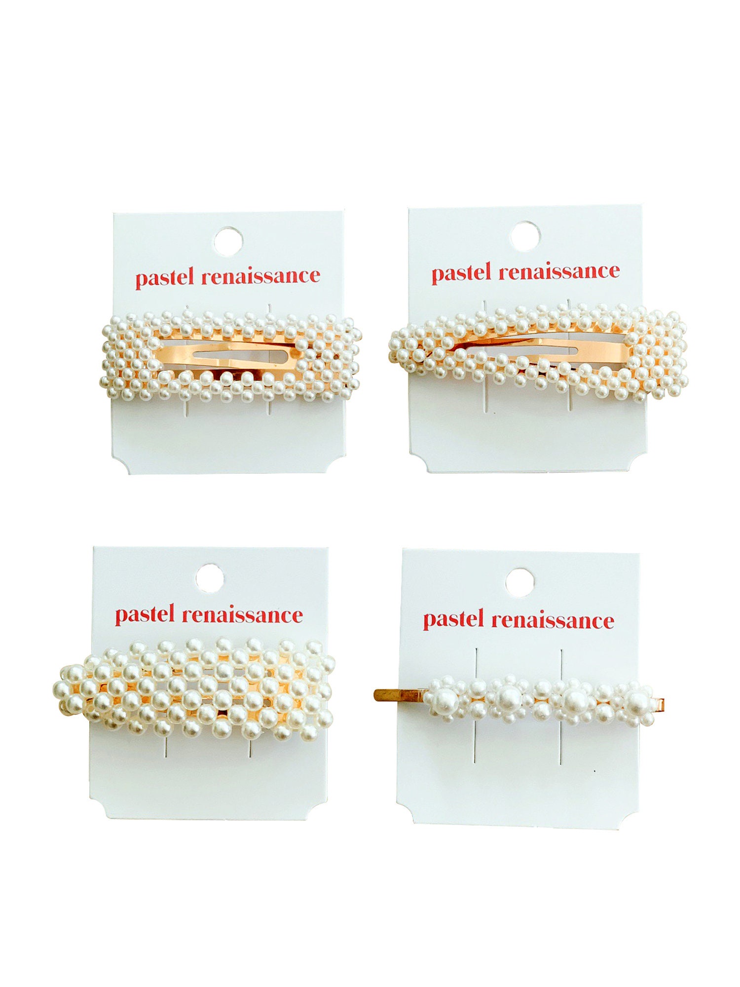 Handmade Bon Bon 4PC Premium Oversized Pearl Hair Clips Gold | Etsy