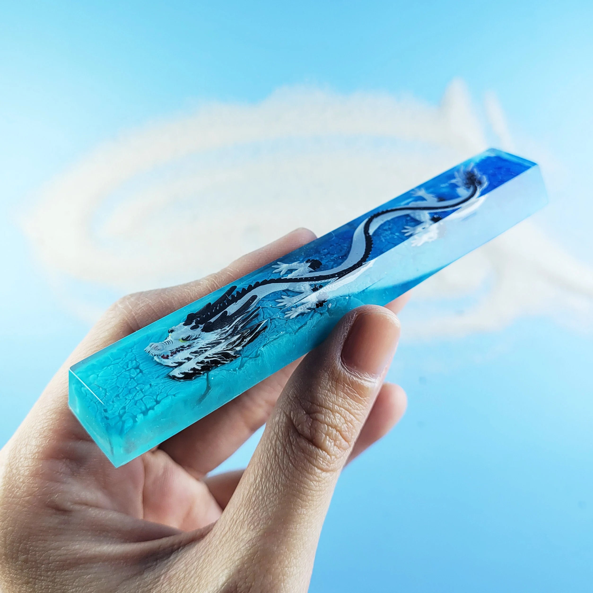 Dragon Spacebar Resin Handmade, Keycap Artisan, Blue Keycap, Blue ...