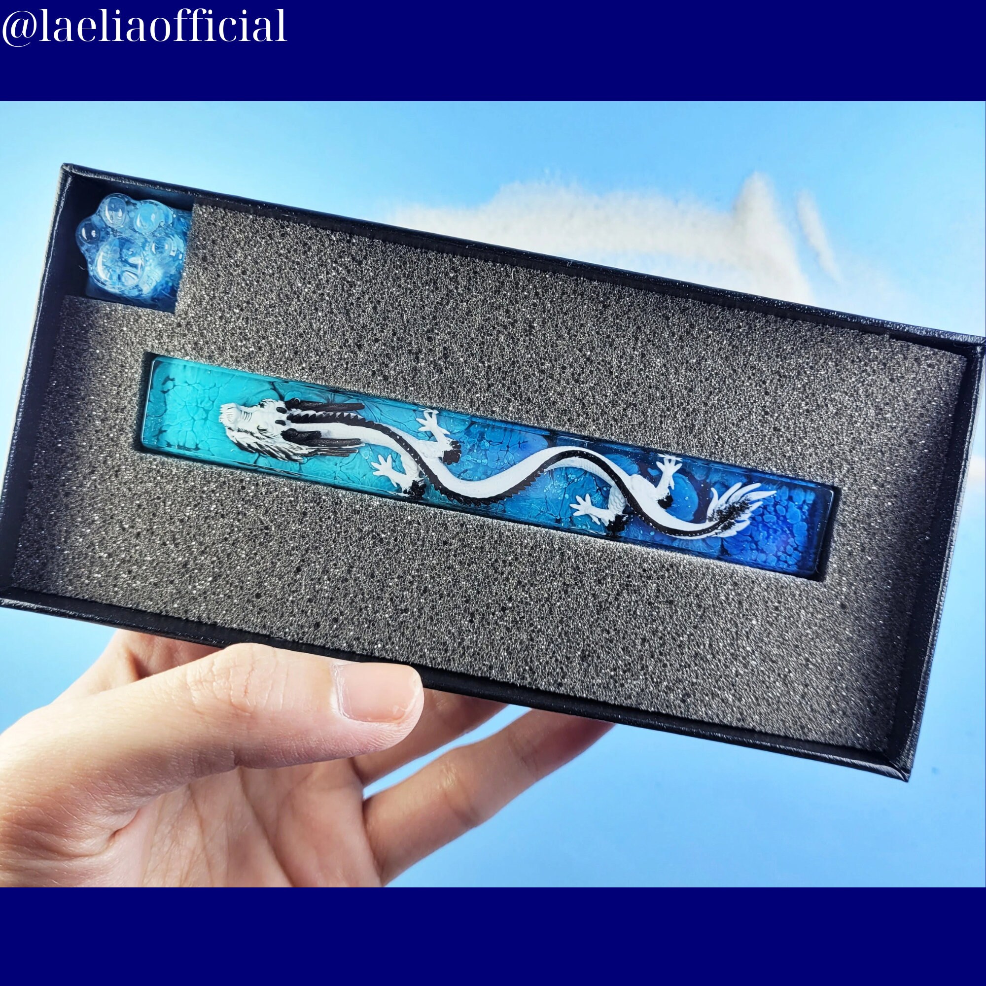 Dragon Spacebar Resin Handmade, Keycap Artisan, Blue Keycap, Blue ...