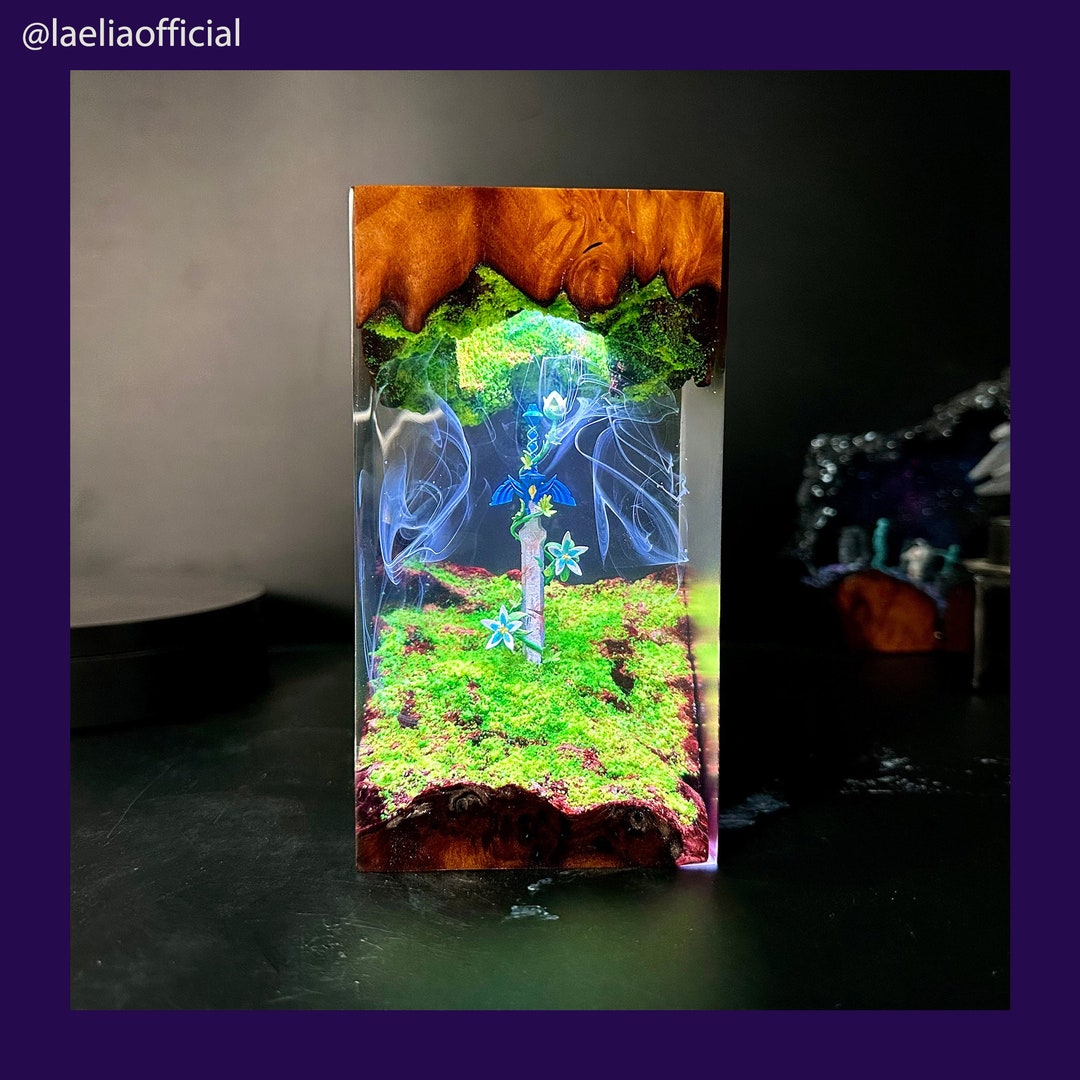 Master Sword With Silent Princess Flower Night Light, Home Decor, Resin ...