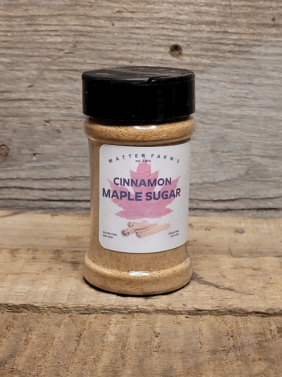 Cinnamon Maple Sugar 5.5oz Shaker Jar; Pure Maple, Small-batch, Premium ...