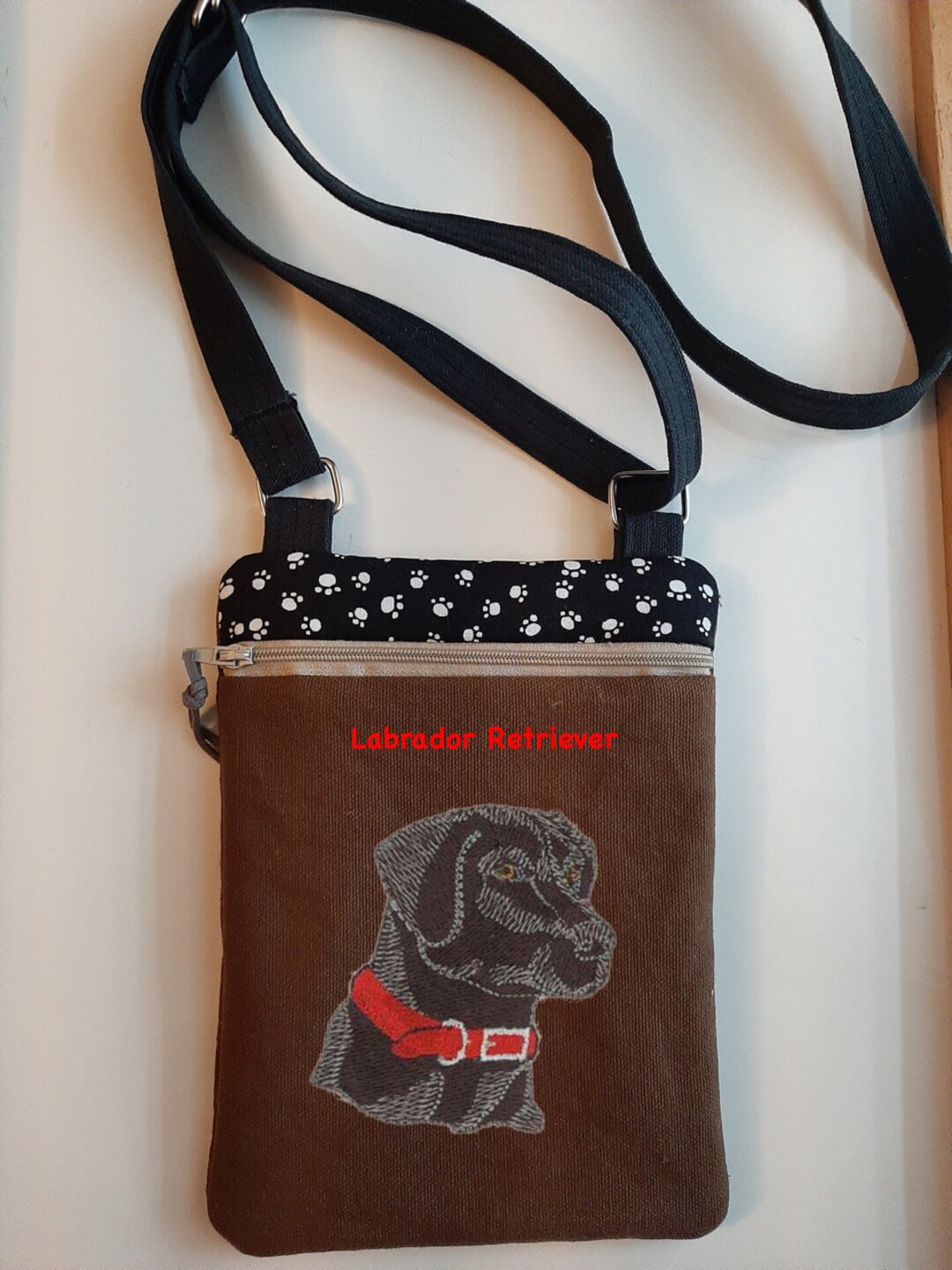 Black Lab Dog Purse Embroidery Personalized-smart Phone-padded Pouch ...