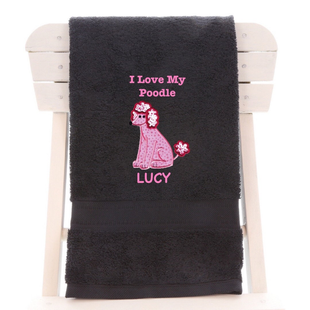 Personalized Poodle Dog Bath Towel: Embroidered Pet Grooming Towel - Etsy