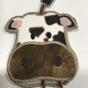 Pull Down Cute Cow Key Sleeve, Handmade Cow Key Keeper Pouch, Key Case ...