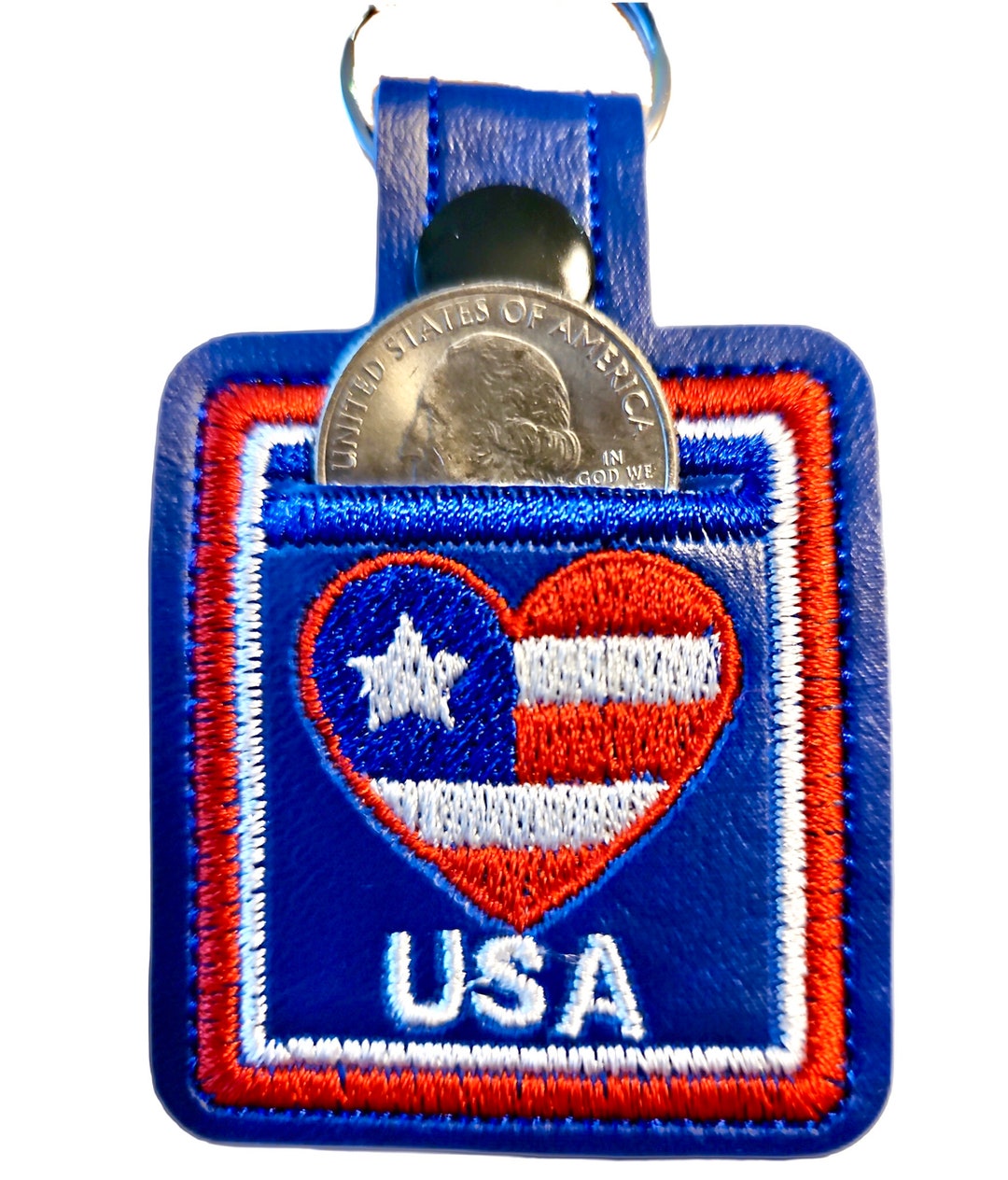Aldi Quarter Holder Keychain: Embroidered Shopping Cart Coin Keeper - Etsy