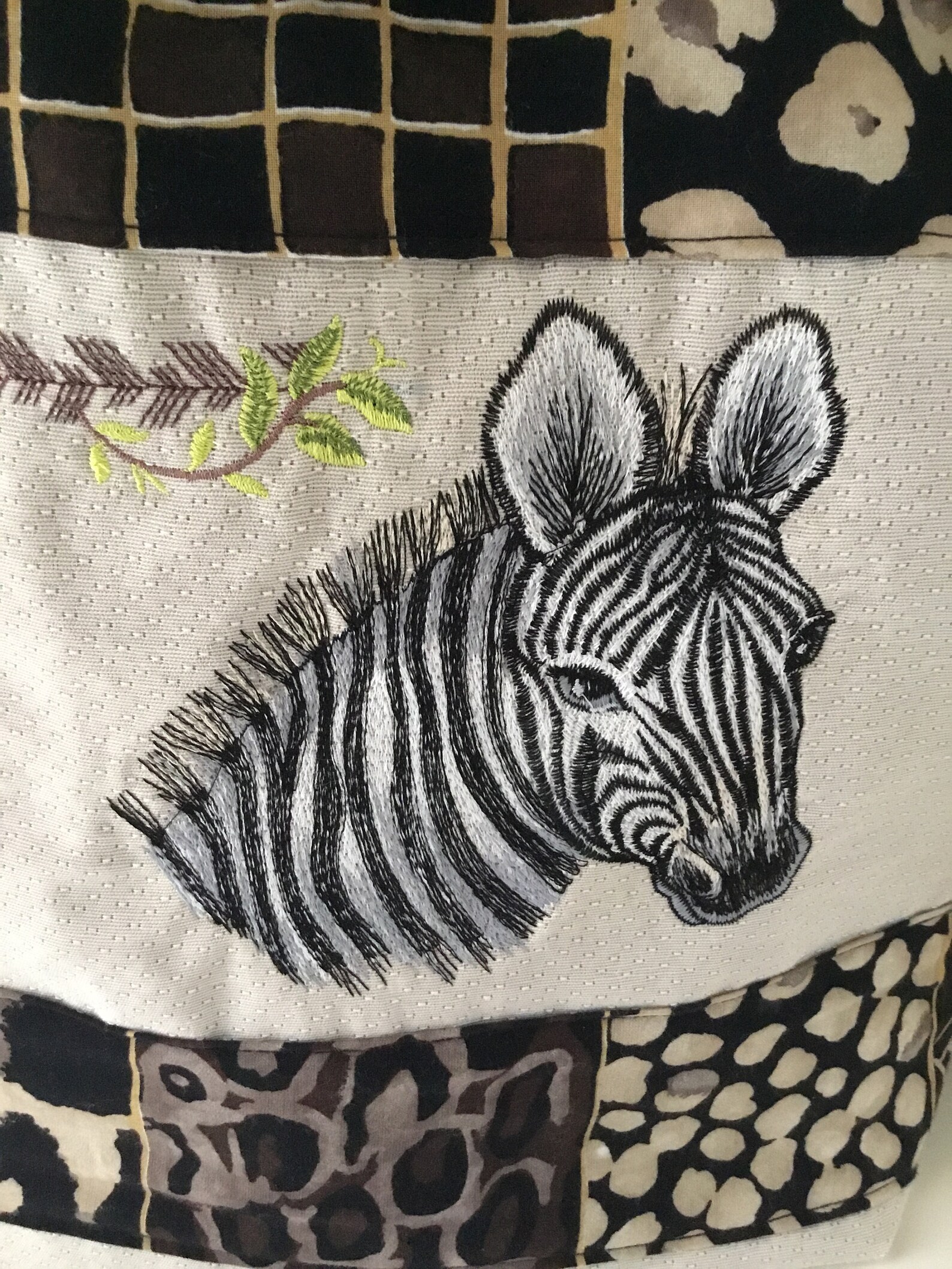 Zebra embroidered purse-Jungle zebra safari tote bag with | Etsy