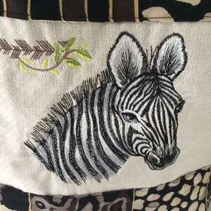 Zebra Embroidered Purse-jungle Zebra Safari Tote Bag With - Etsy