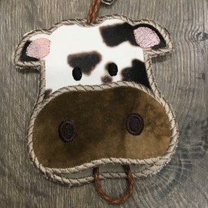 Pull Down Cute Cow Key Sleeve, Handmade Cow Key Keeper Pouch, Key Case ...