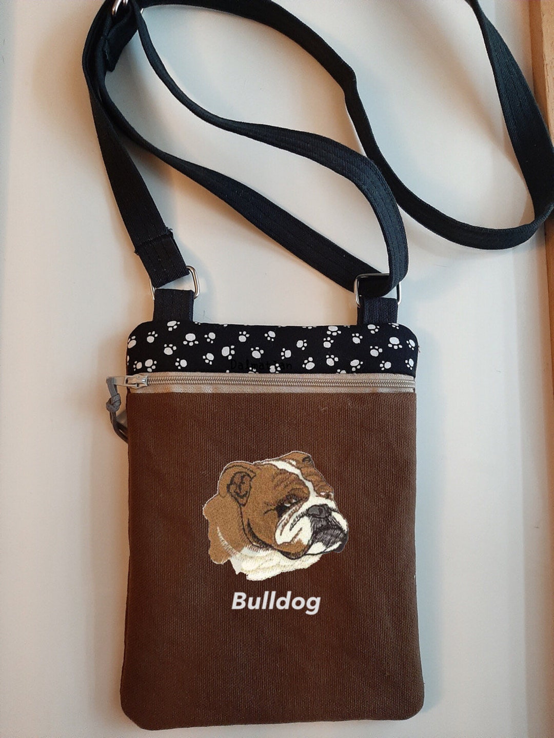 Bulldog Purse Embroidered Personalized-smart Phone-padded Pouch-coin ...