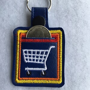 Aldi Quarter Keeper Keychain: Embroidered Shopping Cart Fob - Etsy