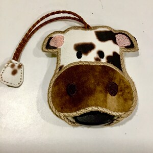 Pull Down Cute Cow Key Sleeve, Handmade Cow Key Keeper Pouch, Key Case ...
