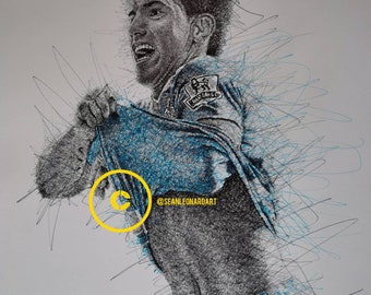 Manchester City Goal V QPR to Win the League Sergio Aguero - Etsy