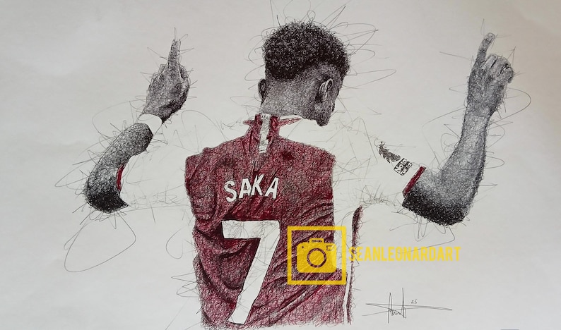 Bukayo Saka Original - Etsy