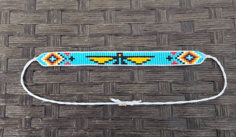 Thunderbird Seed Bead Bracelet, Native Bead Loom Customizable Bracelet ...