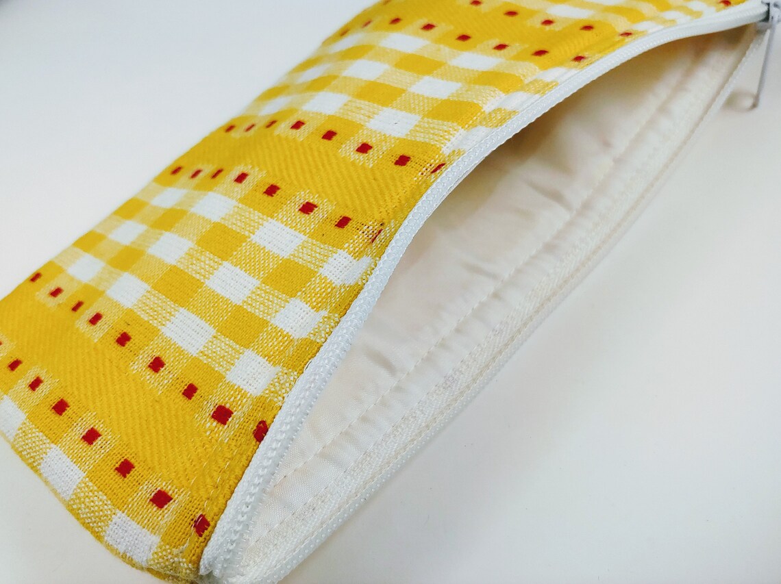 Yellow Pencil Case Hand Made Pencil Case Make up Pouch Hand | Etsy