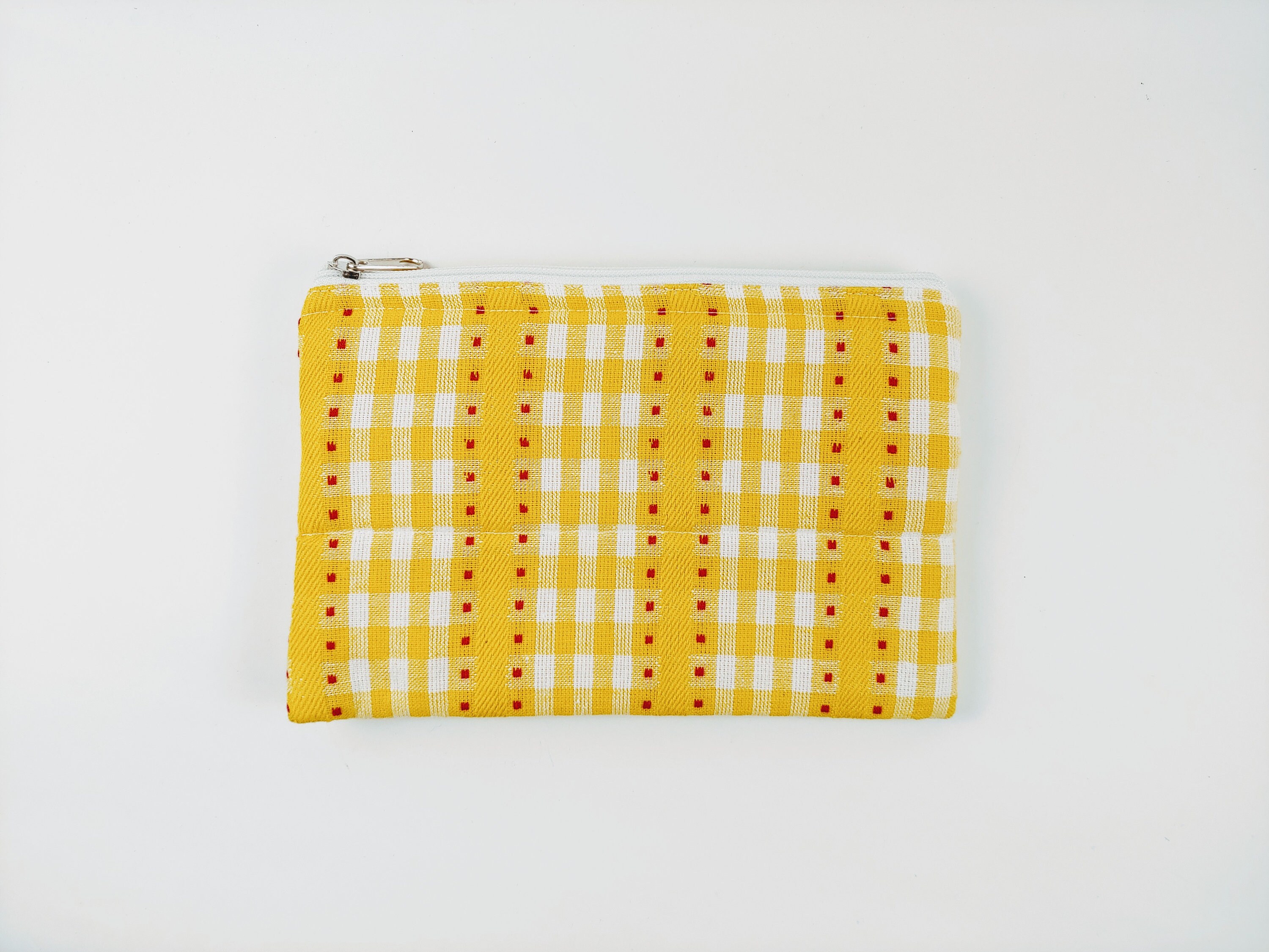 Yellow Purse, Yellow Pencil Case, Hand Made Travel Pouch, Two Pocket ...