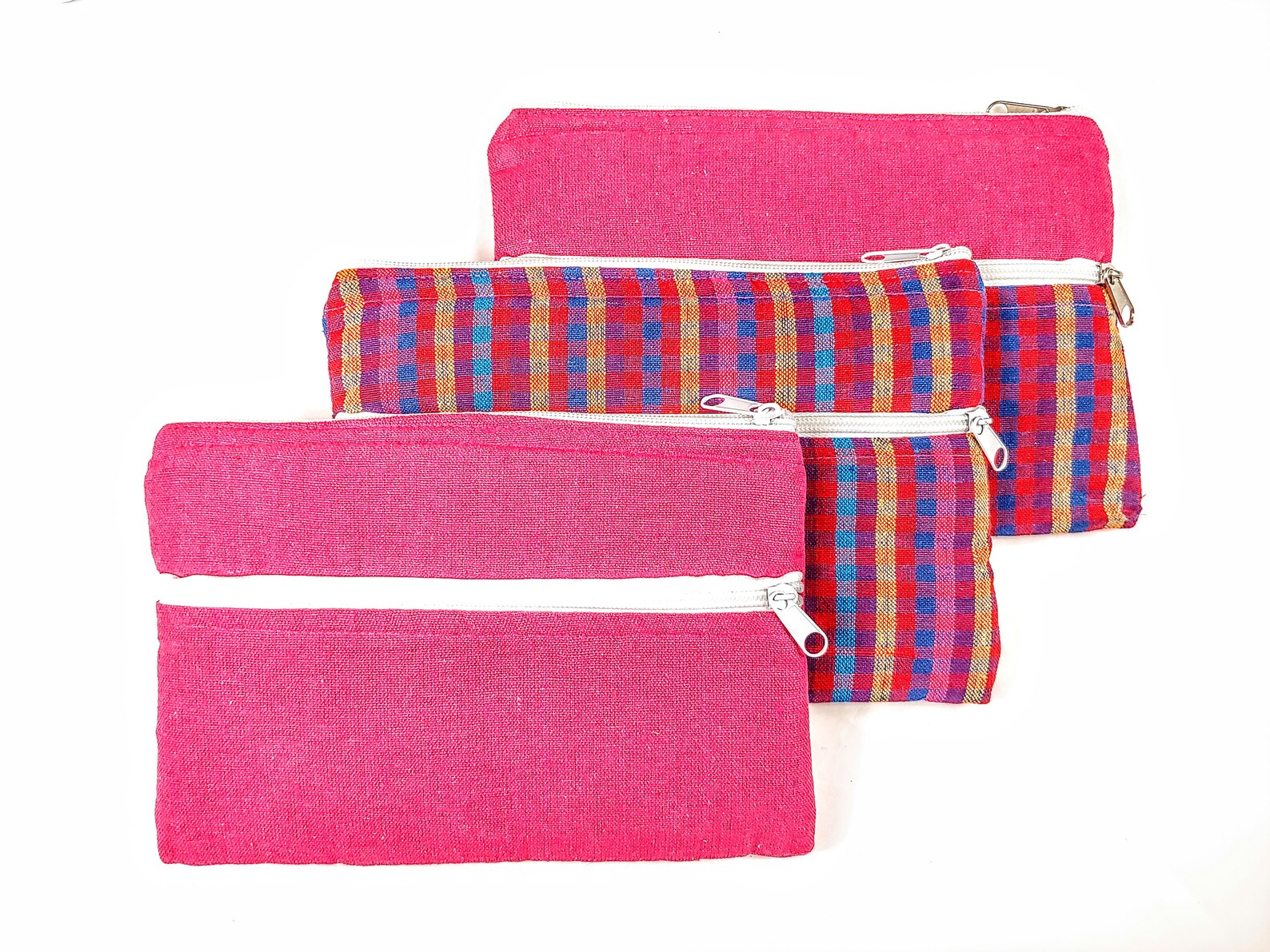 Pink Pencil Case, Two Pocket Zipper Pencil Case, Padded Pencil Case ...
