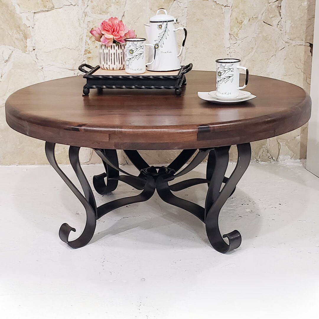 Ranch House Lodge Round Coffee Table With Rich Natural Mesquite and ...