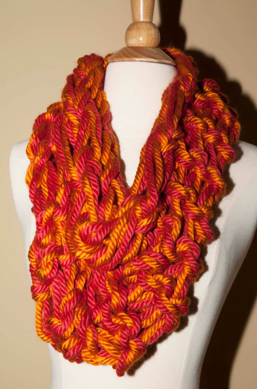 Red and Orange Infinity Scarf - Etsy