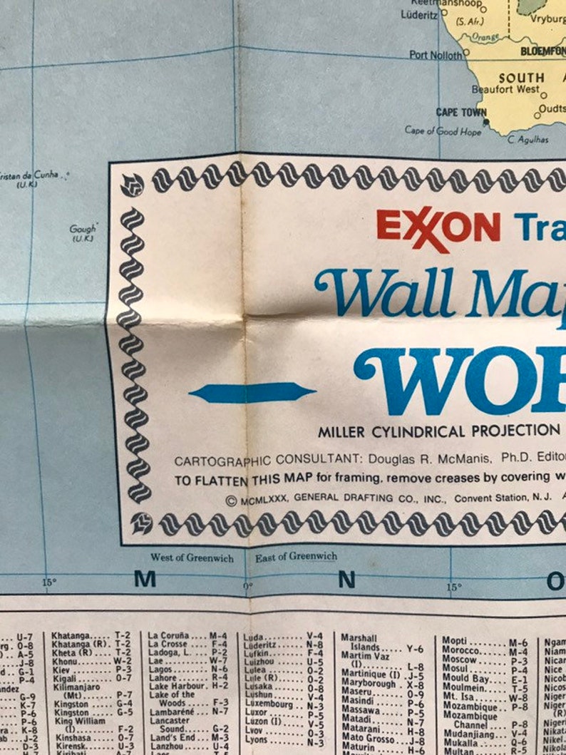 World Map Exxon Travel Club 1963 - Etsy
