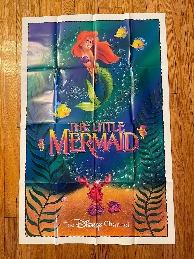 Disney Channel Little Mermaid movie poster, late 80s/early 90s - glwec.in