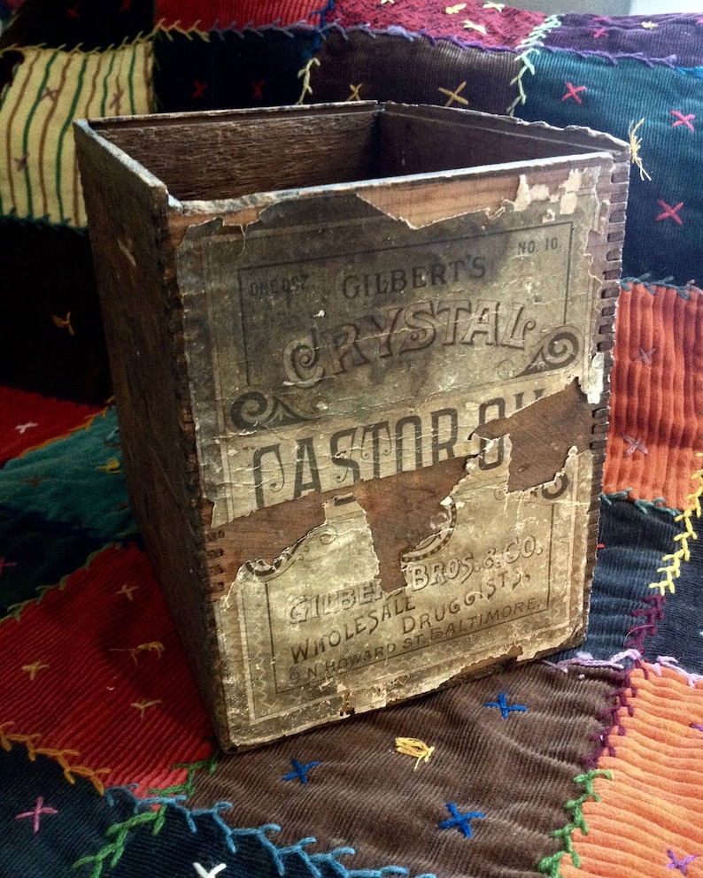 Castor Oil Wooden Box Crate Pharmacy - Etsy