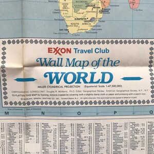 World Map Exxon Travel Club 1963 - Etsy