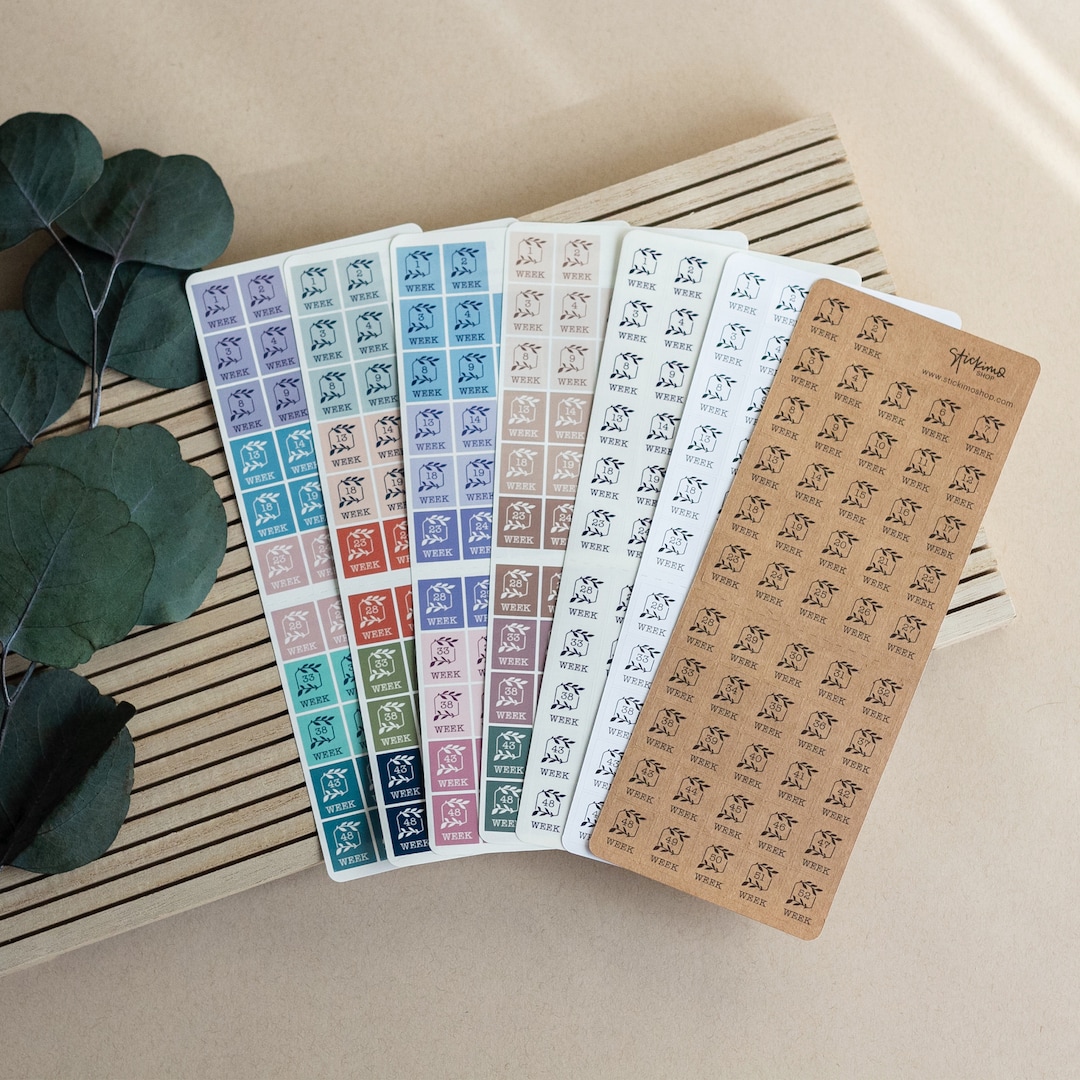 52 Weeks Sticker Sheet V.2 for Planners, Bullet Journals, and ...