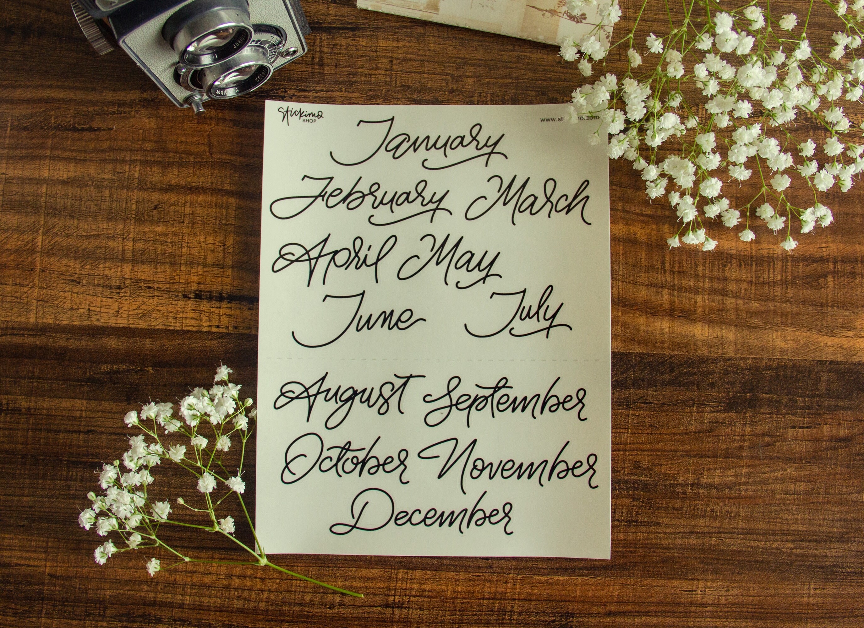 Months Calendar Sticker Sheet V.1 for Bullet Journals and - Etsy