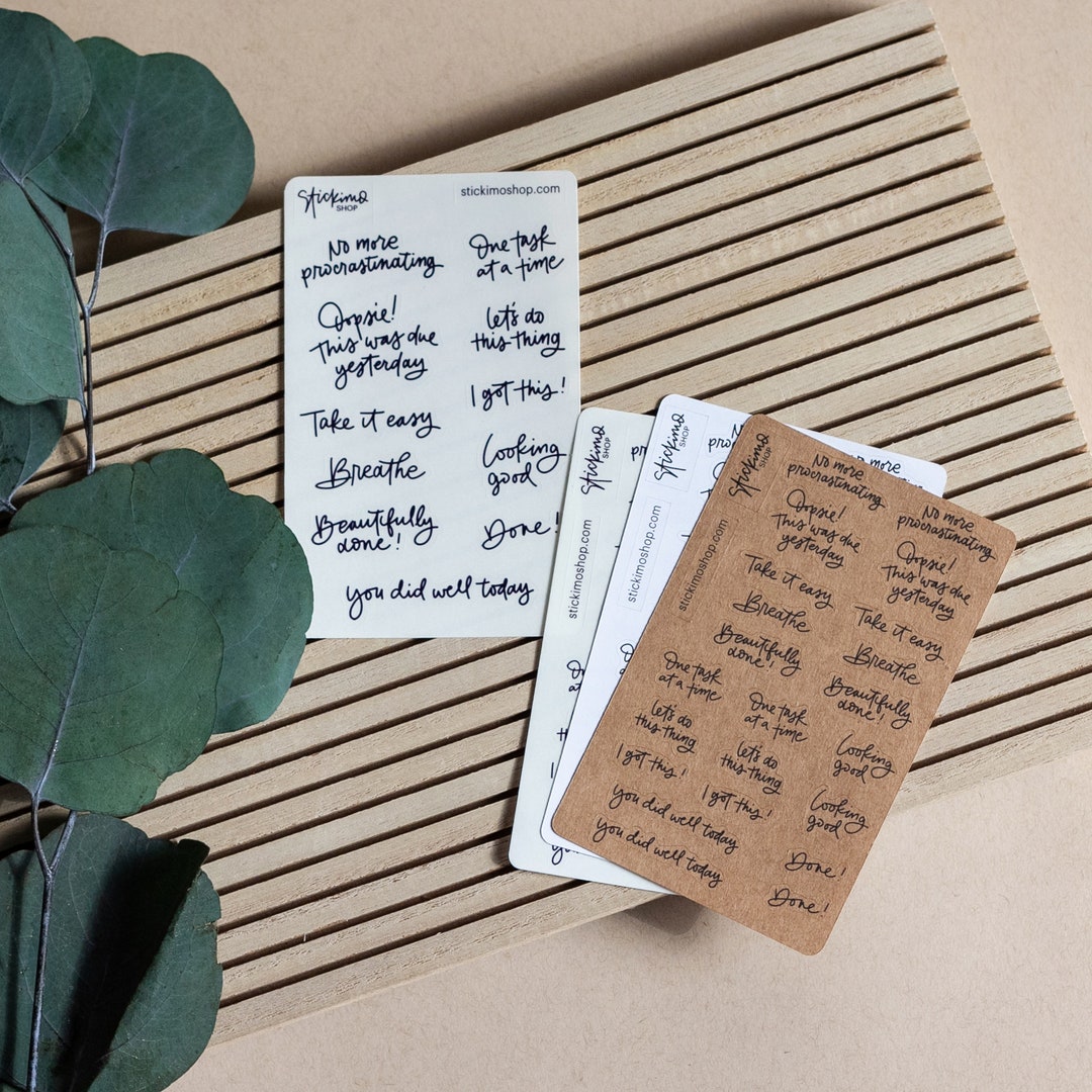 Random Encouragement Words Sticker Sheet for Planners and Bullet ...