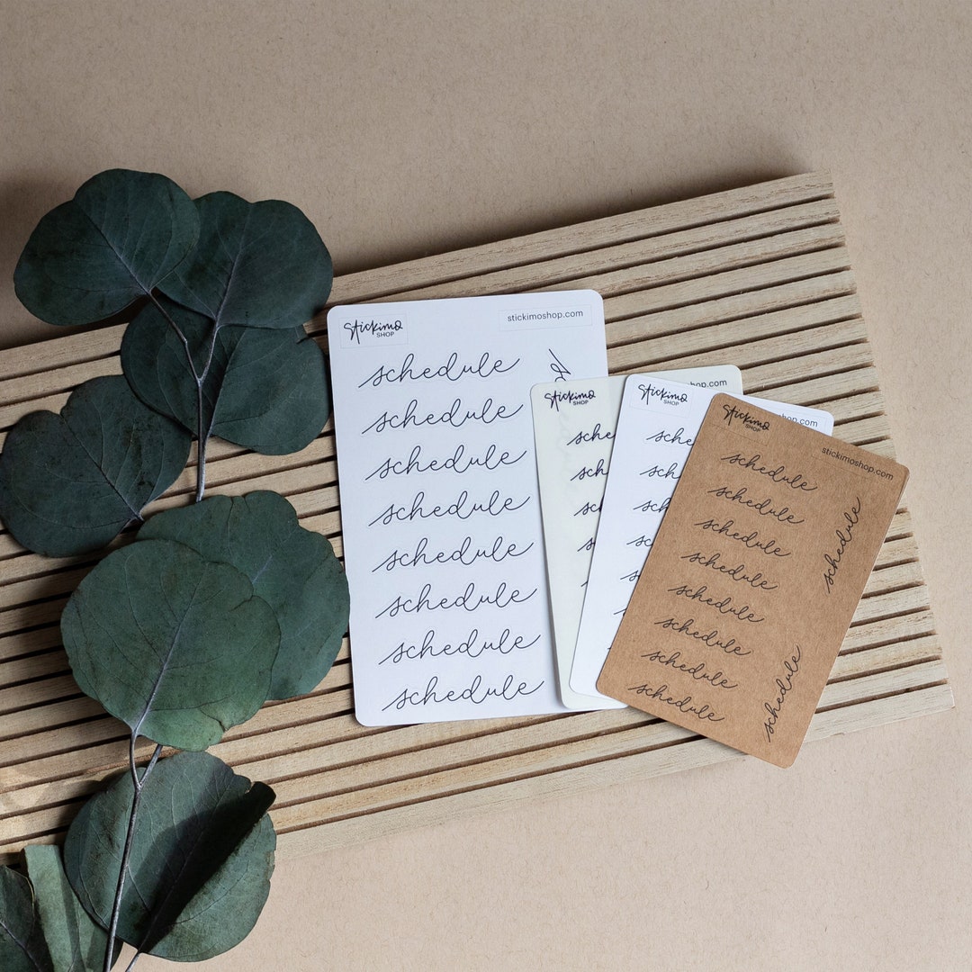 Schedule Cursive Header Sticker Sheet for Planners, Bullet Journals ...